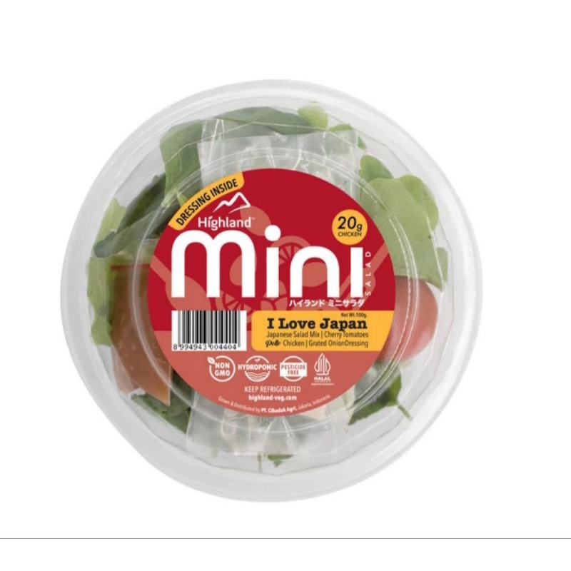 Jual SALAD MINI I Love Japan WITH CHICKEN & DRESSING Highland 100g ...