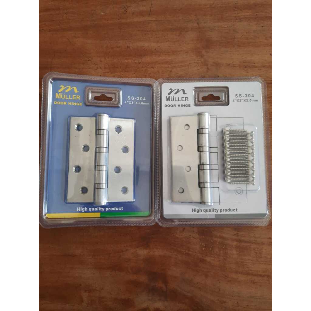 Jual [ 1 SET ] Engsel Stainless Steel MULLER SS-304 ukuran 4" Inch ...