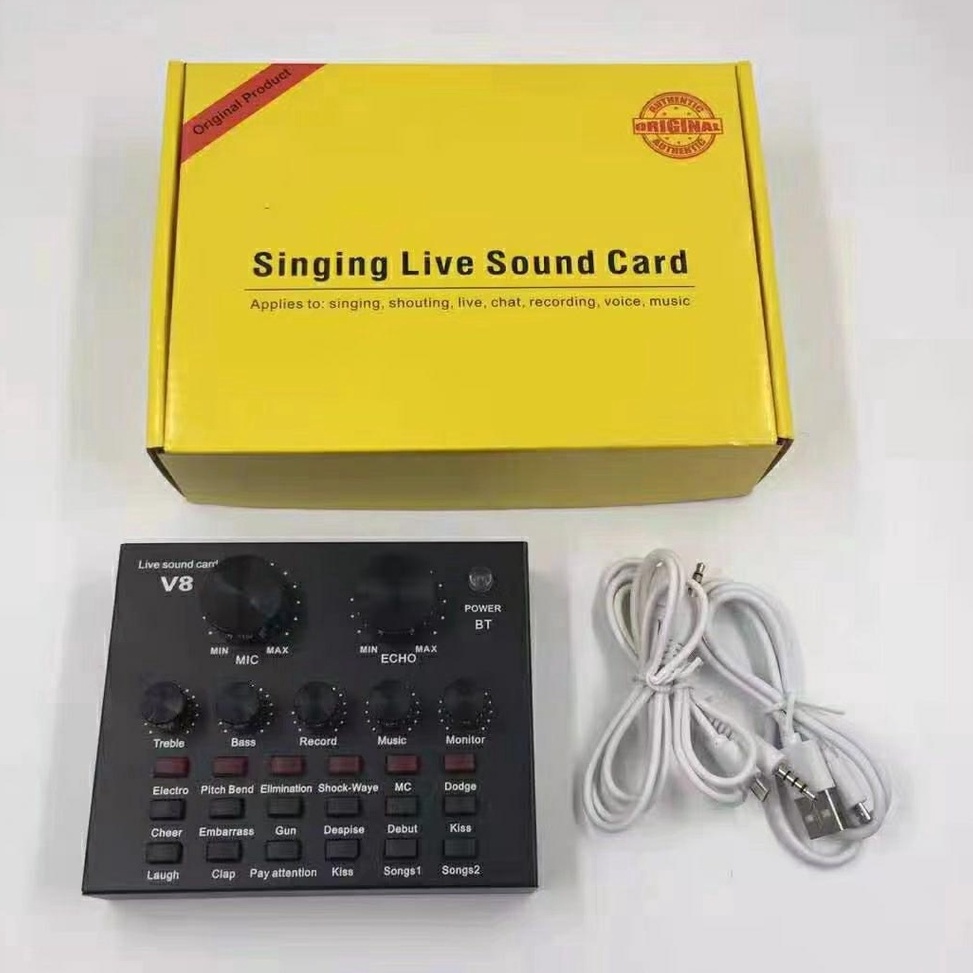 Jual Sound Card V8 Bluetooth Audio USB External Live Mixer Audio V8 ...