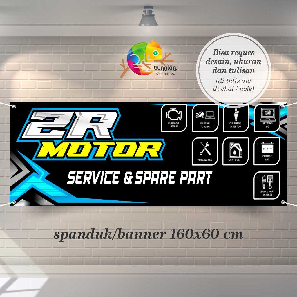 Jual Spanduk Banner Bengkel Motor H Free Custom Desain | Shopee Indonesia