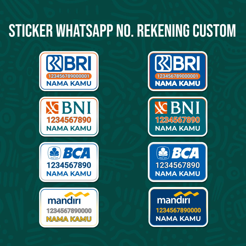 Jual Sticker Whatsapp No. Rekening Custom | Shopee Indonesia