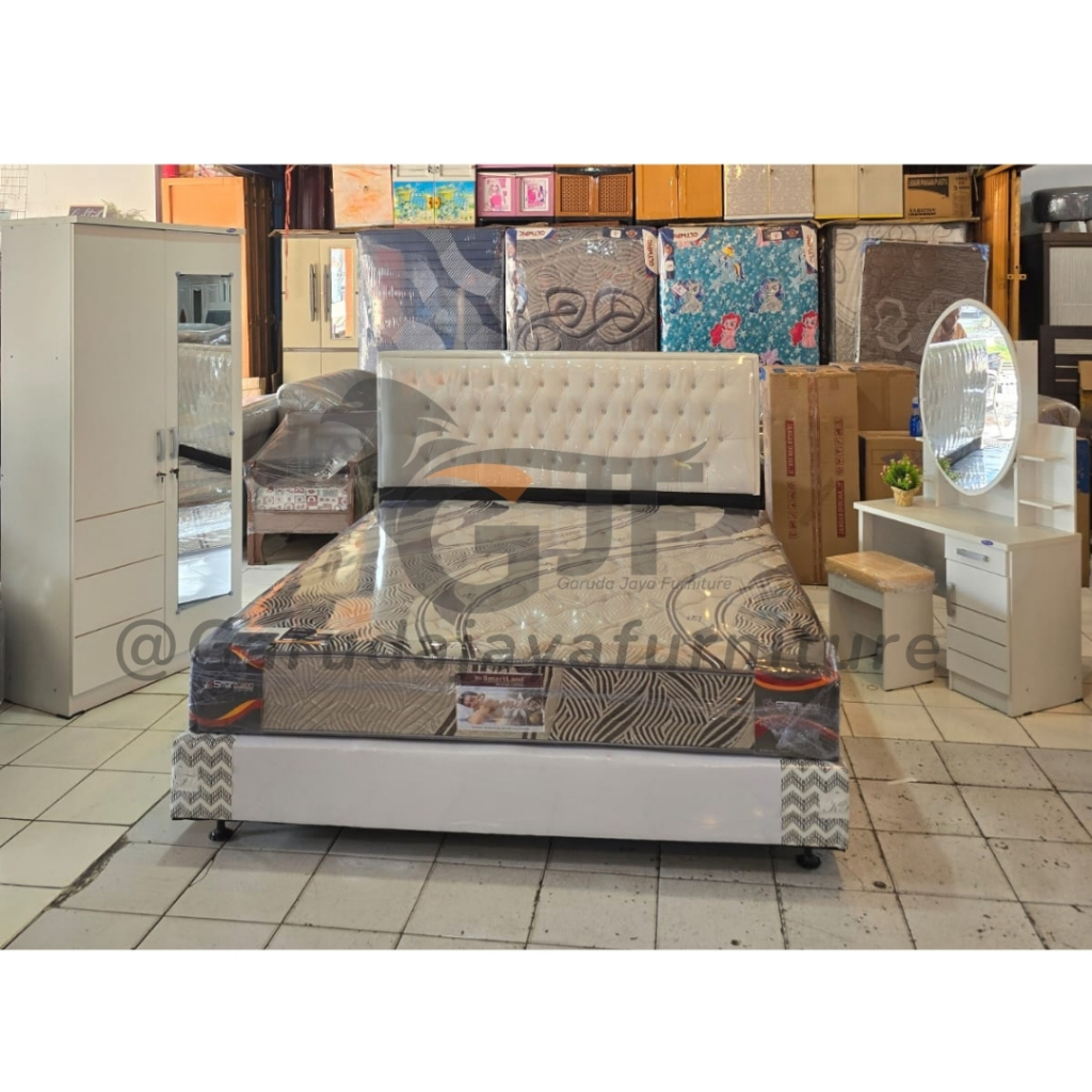 Jual KAMAR SET PARTIKEL PUTIH MINIMALIS 2 PINTU/ KAMAR SET LENGKAP ...