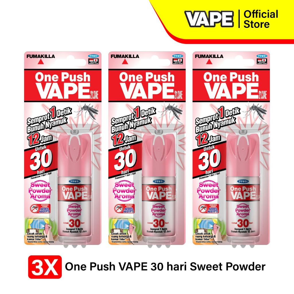 Jual Fumakilla One Push VAPE 30 Sweet Powder (Paket Isi 3) | Shopee ...