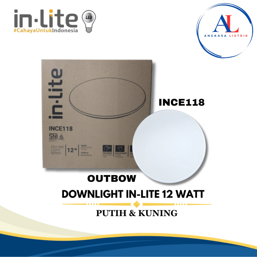 Jual LAMPU LED PLAFON BARET CEILING LIGHT INLITE 12W 12 WATT - INCE118 ...
