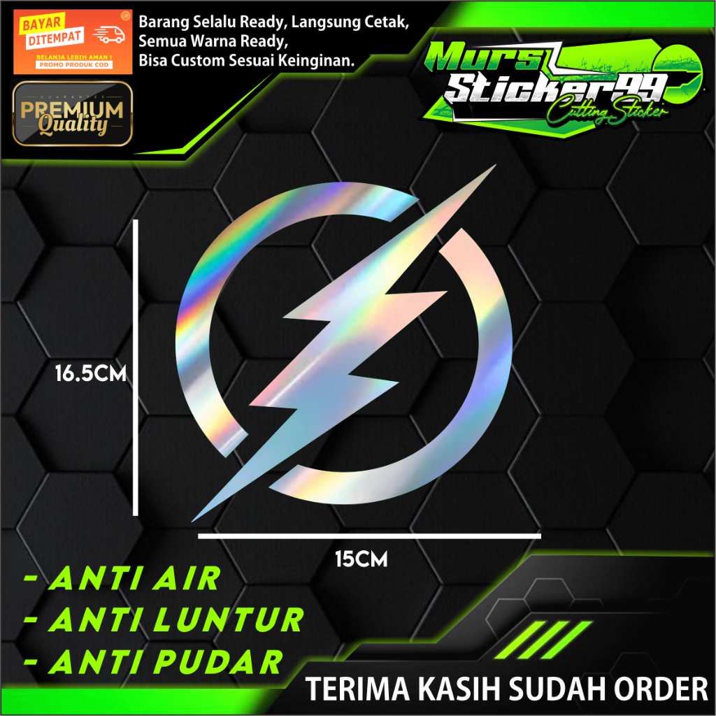 Jual Sticker Cutting PETIR BULAT Cocok Buat Motor Dan Mobil | Shopee ...
