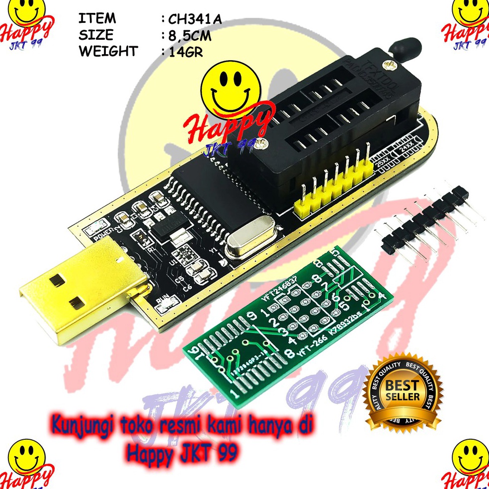 Jual HAPPY JKT 99 ORIGINAL CH341A CH341 CH 341 24 25 SERIES EEPROM FLASH BIOS USB PROGRAMER KODE ...