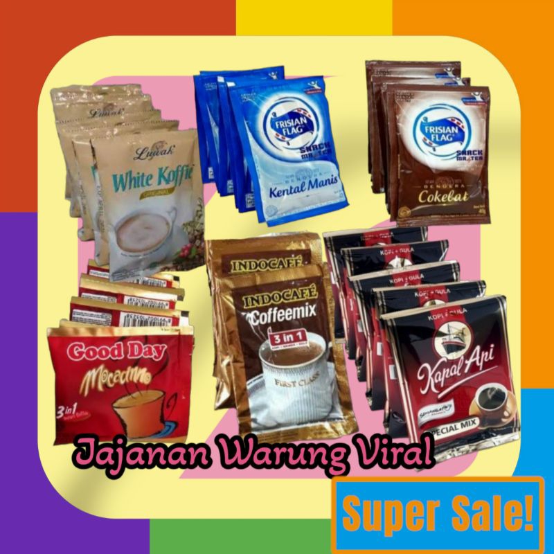 Jual aneka kopi rencengan kapal api indocaffe susu luak good day ...
