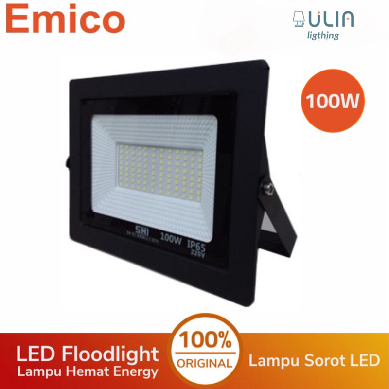 Jual Lampu Sorot EMICO LED Outdoor 100w 100watt 100 watt flood light tembak taman panggung ...