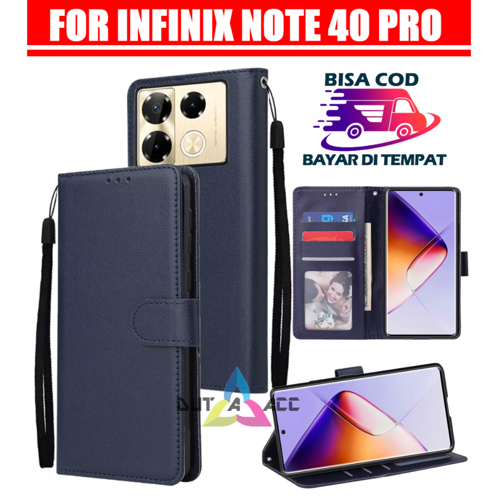 Jual flip case leather infinix note 40 PRO casing cover wallet bisa ...