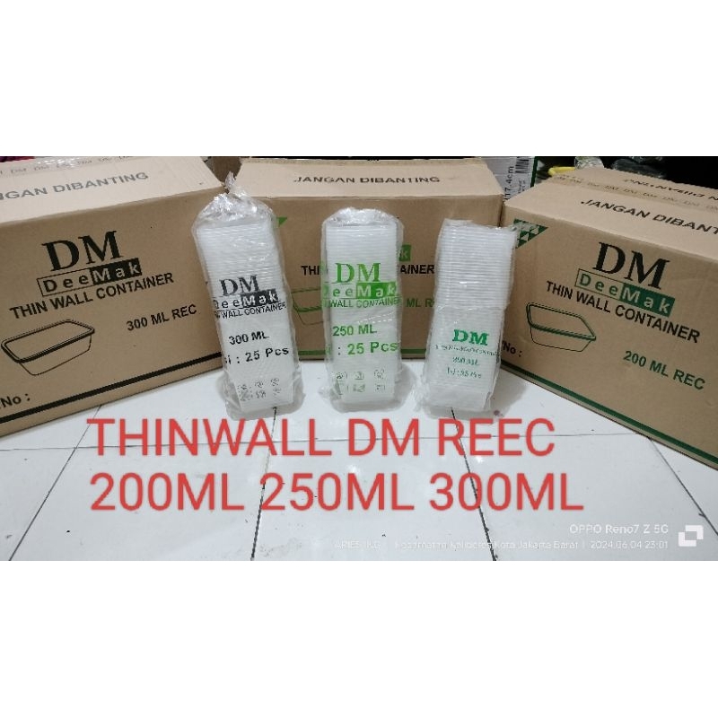Jual THINWALL DM REEC 200ML 250ML 350ML / KOTAK SEGI PANJANG ISI 25PCS | Shopee Indonesia