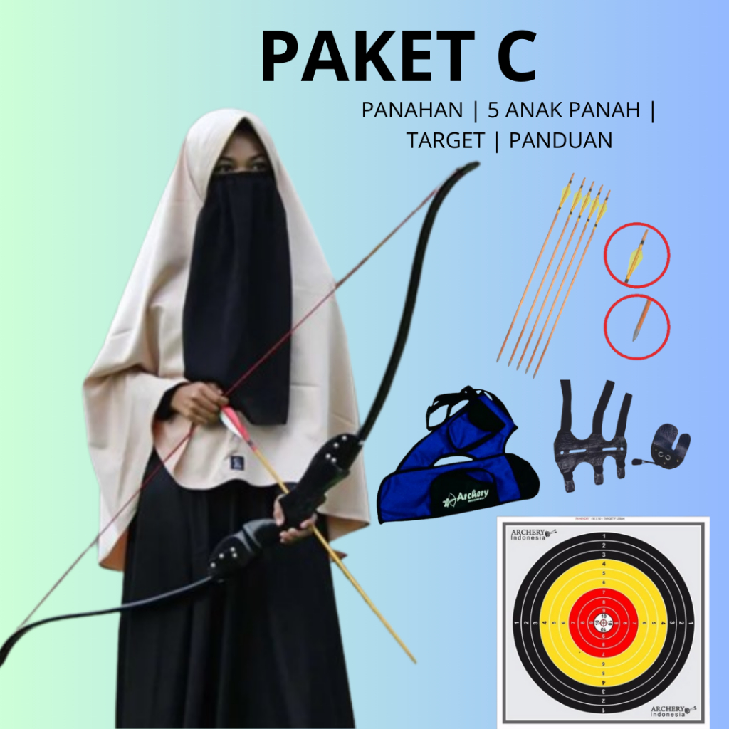 Jual Panahan Pemula Recurve Bow Paket Lengkap | Full Set Busur Panah ...