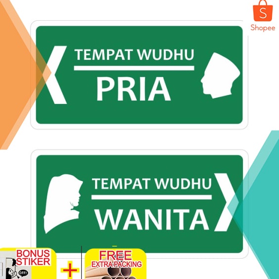 Jual Plang Papan Rambu Penunjuk Tempat Wudhu Acrylic Akrilik 3x15cm ...