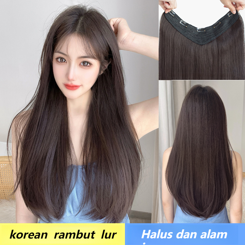 Jual Korean HairClip Lurus Panjang/Rambut Palsu Wanita/Wig Wanita/Hair ...