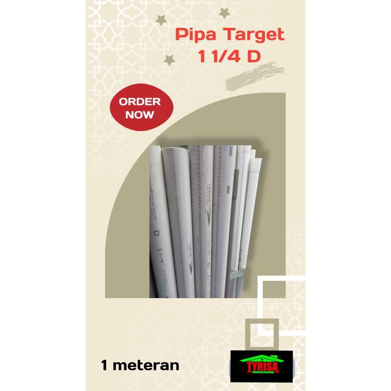 Jual Pipa PVC Target | Target 1 1/4 D | kualitas bagus (potongan 1meter ...