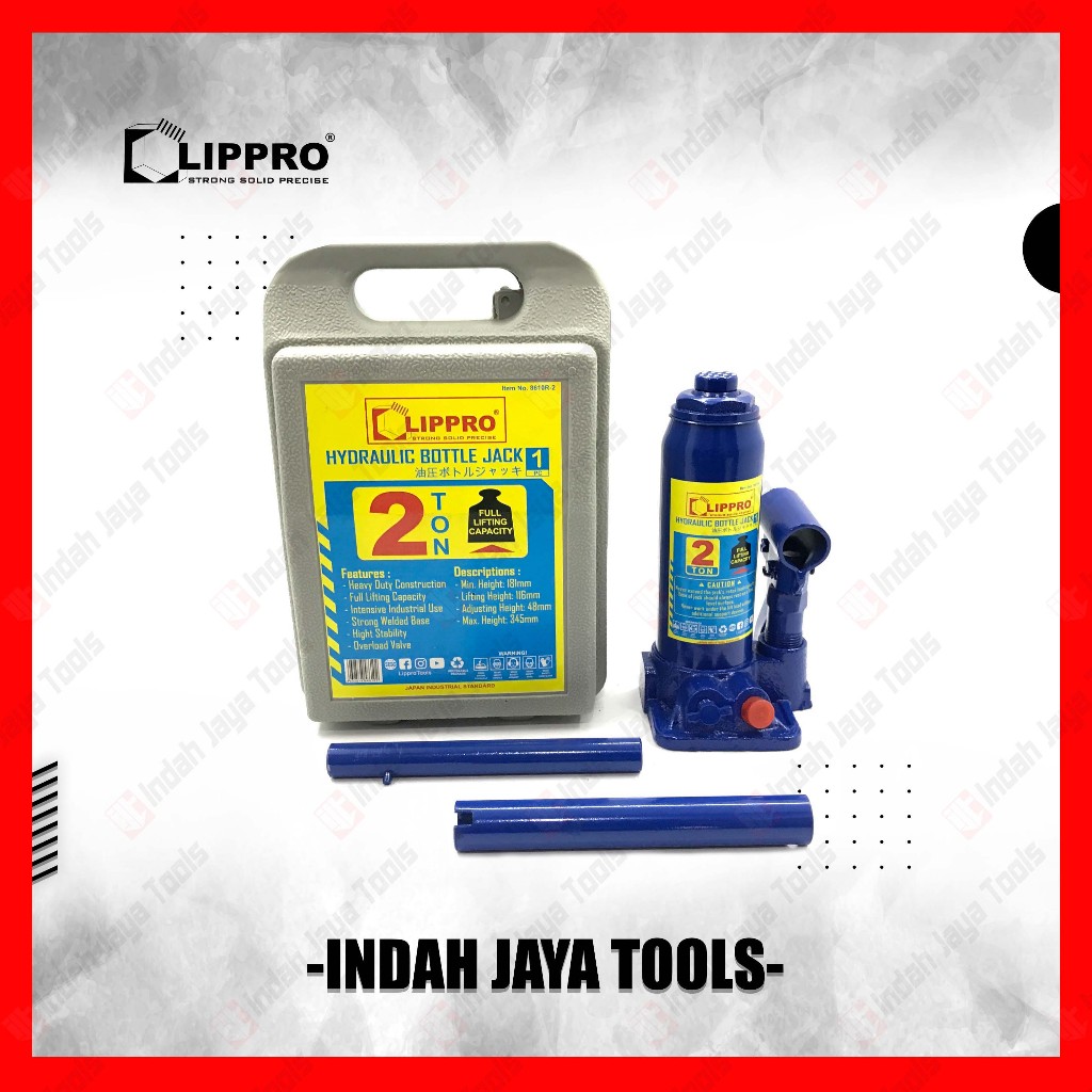 Jual LIPPRO 8610R-2 Dongkrak Botol 2 Ton - Hydraulic Bottle Jack Mobil ...