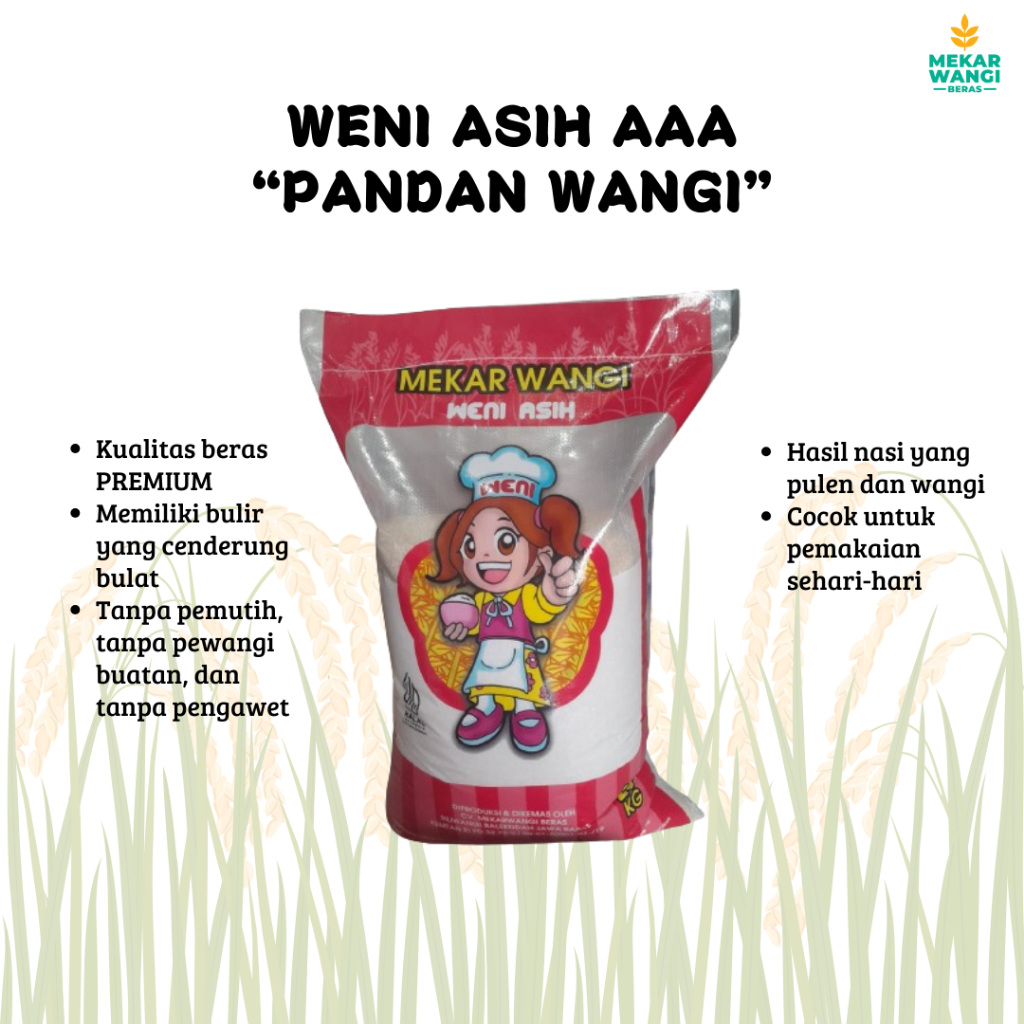 Jual BERAS PANDAN WANGI WENIASIH 20KG | Shopee Indonesia
