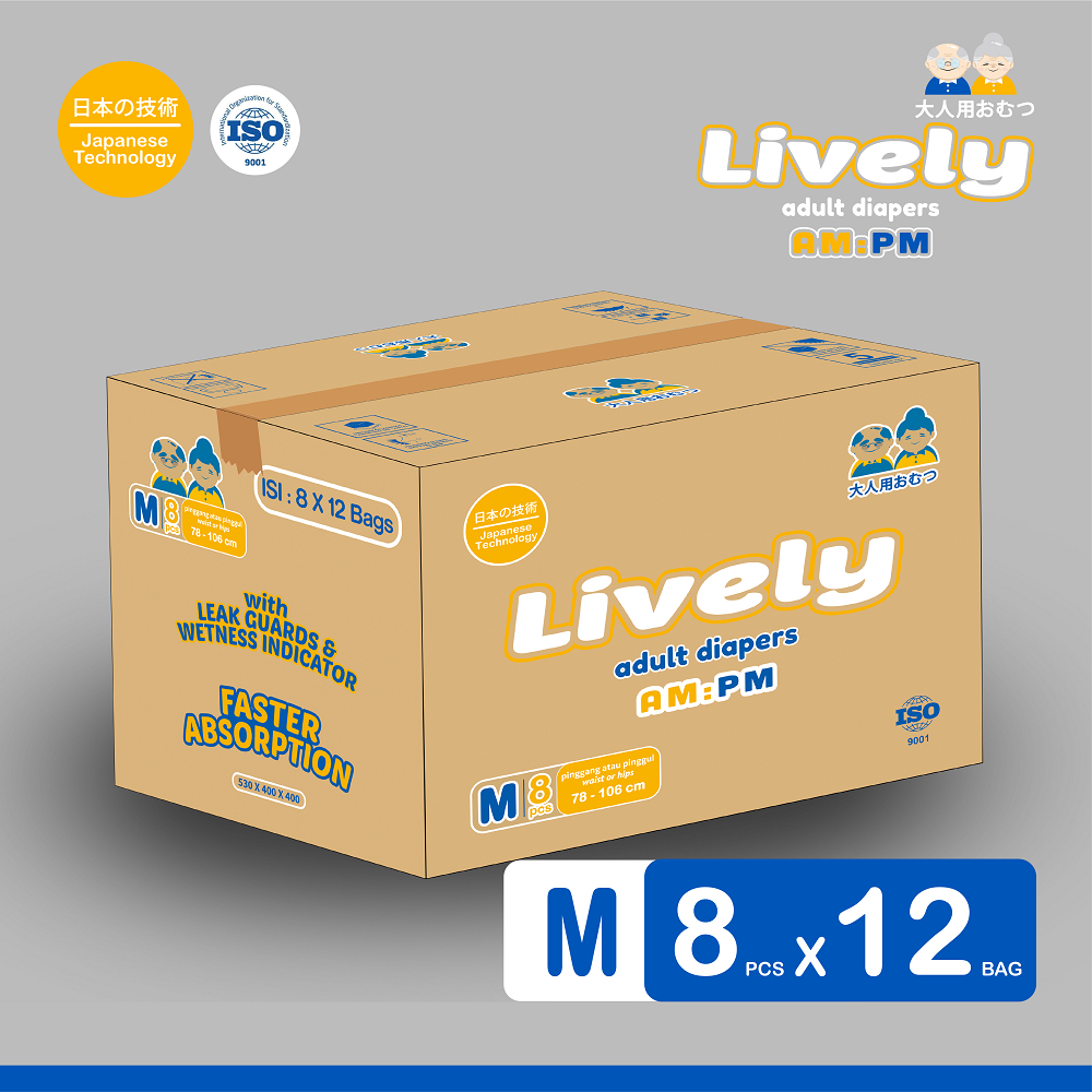 Jual LIVELY (Karton) Popok Dewasa Perekat Siang Malam M8 L7 XL6 Pcs x ...