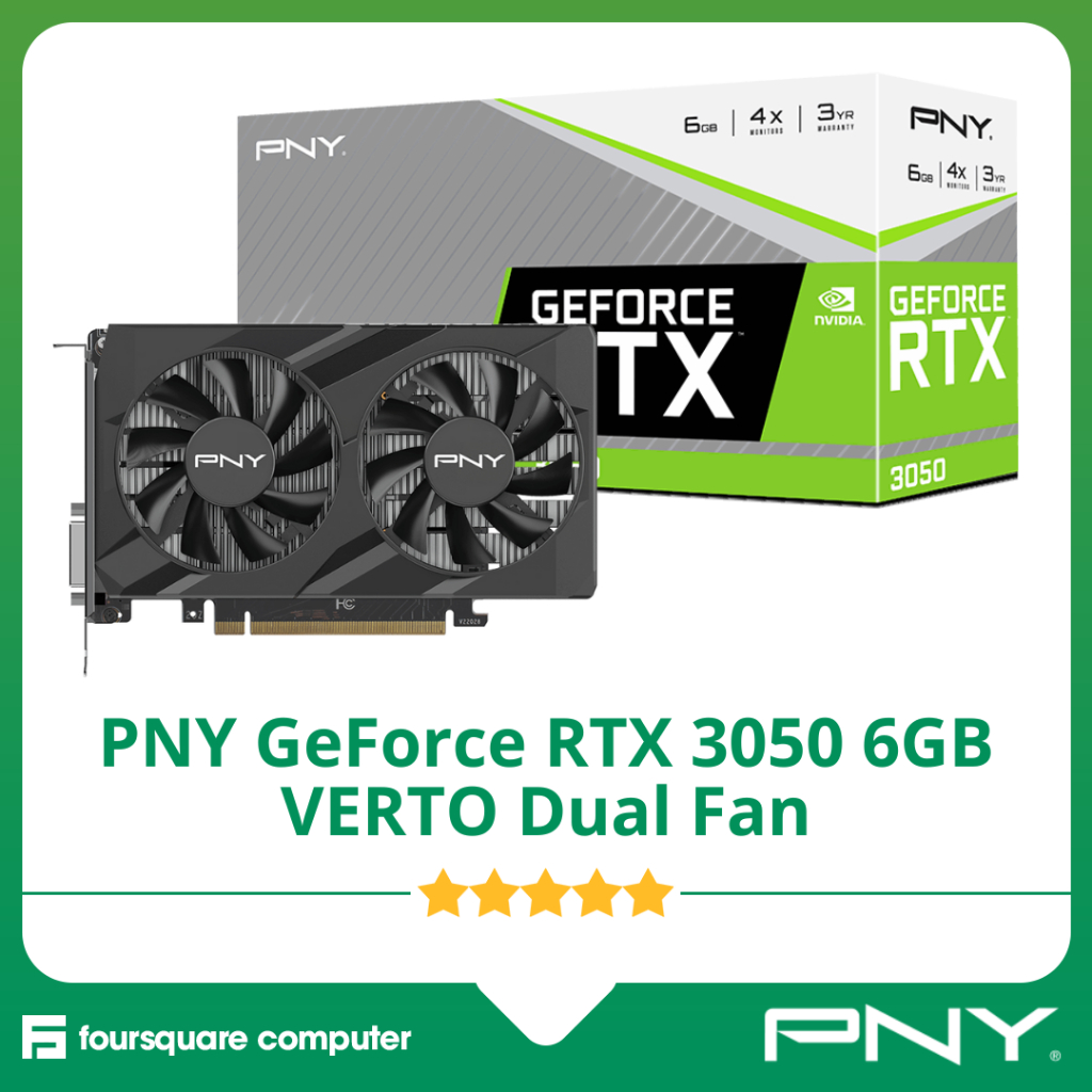 Jual VGA PNY GEFORCE RTX 3050 6GB GDDR6 VERTO Dual Fan Resmi | Shopee ...