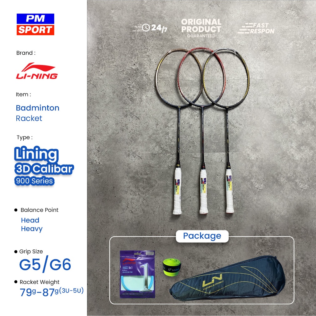 Jual RAKET BADMINTON / BULUTANGKIS LINING 3D CALIBAR 900 / 900 INSTINCT ...