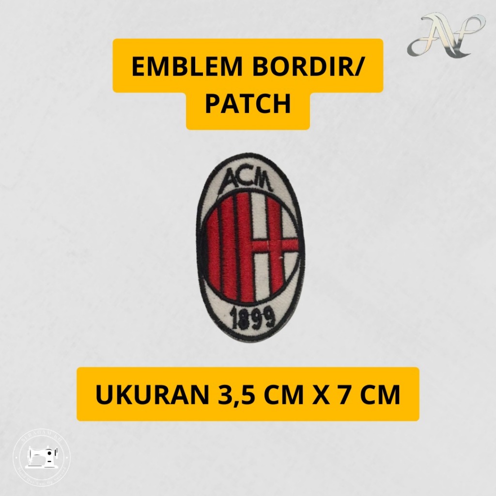 Jual Emblem Bordir Patch Logo AC Milan | Shopee Indonesia