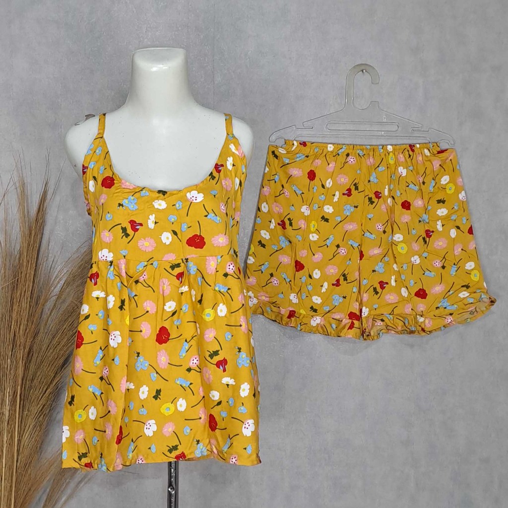Jual SETELAN CELANA PENDEK REMPEL SINGLET NARINI TANK TOP / BAJU TIDUR ...