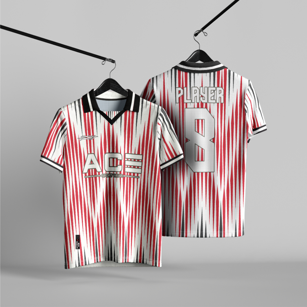 Jual Jersey Bola Retro Vintage Custom Full Print Putih Premium Free ...