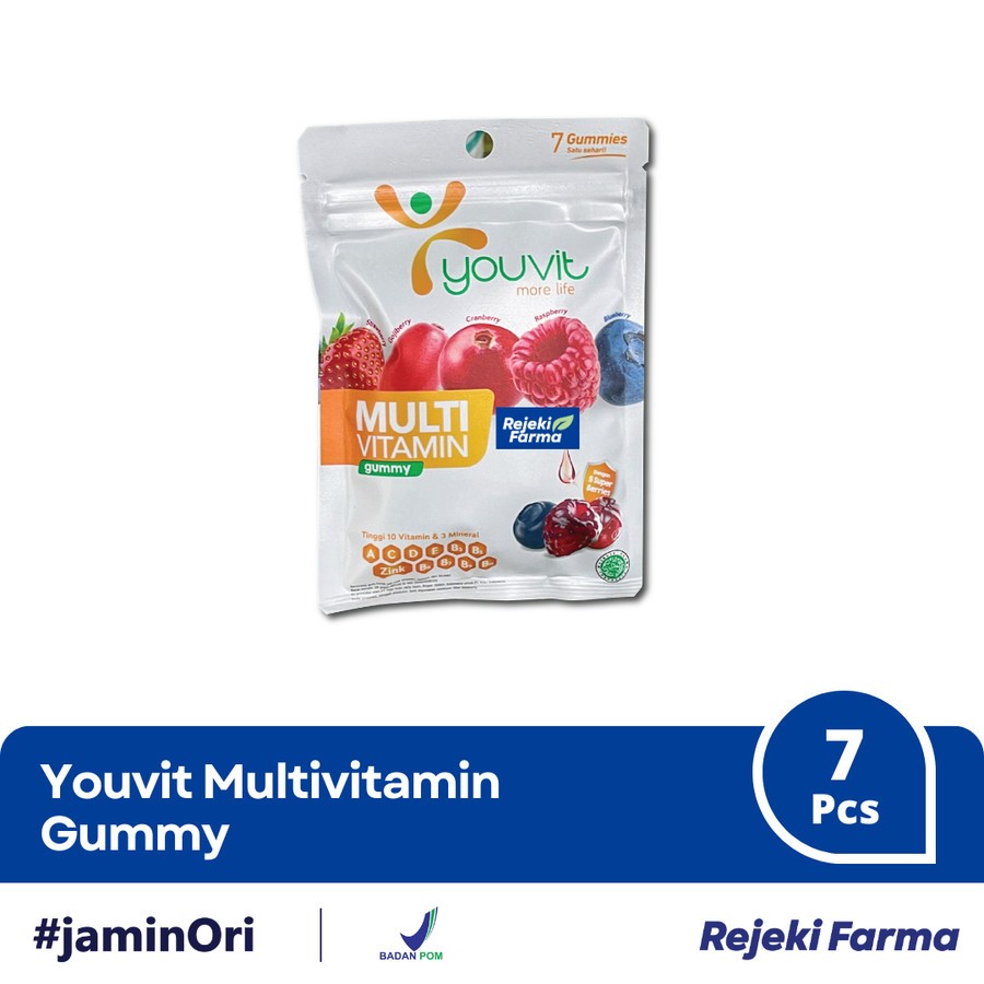 Jual Youvit Multivitamin Gummy For Adult Sachet 7 Gummies - You Vit Vitamin Gummy Mix Berry ...
