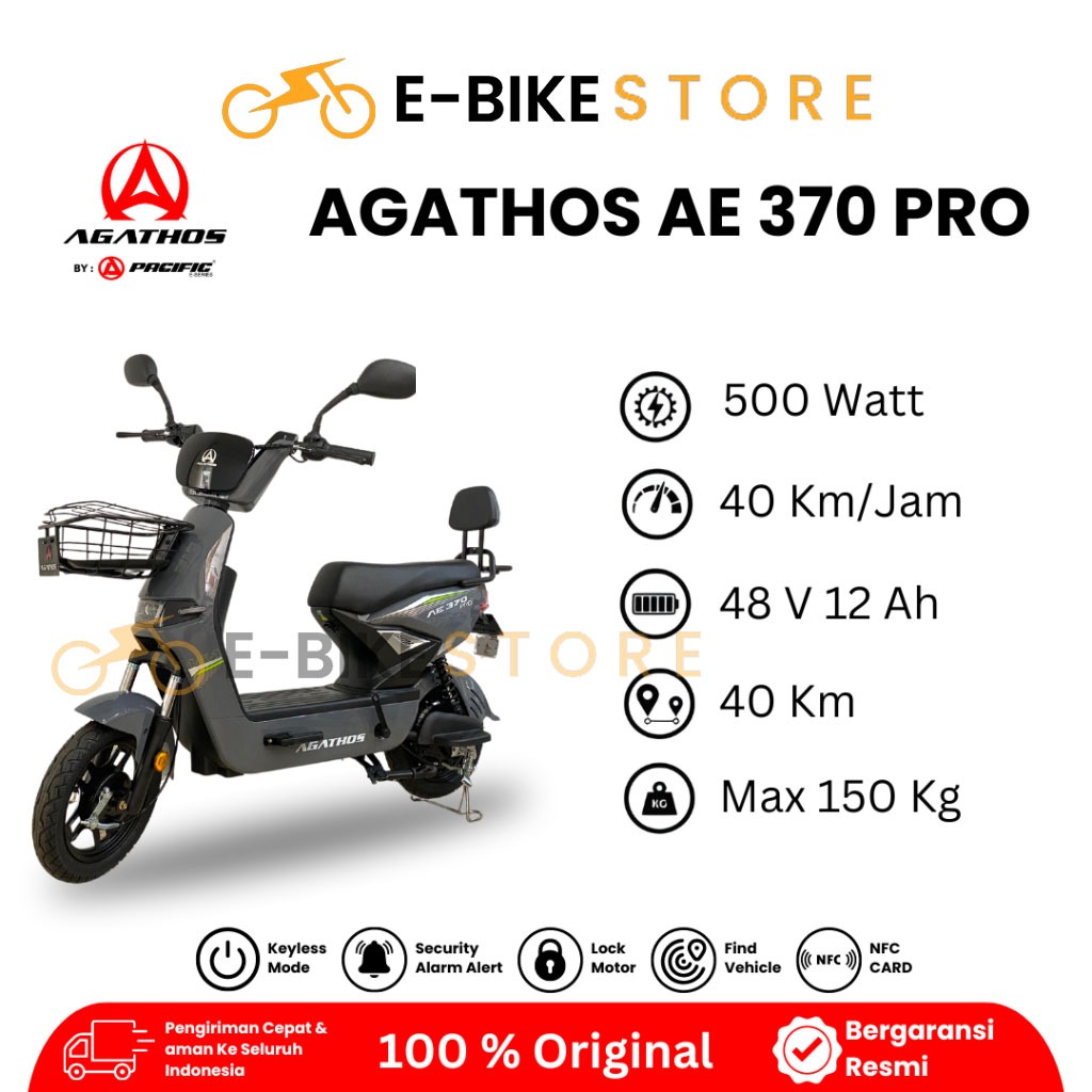Jual SEPEDA LISTRIK AGATHOS AE 370 PRO BY PACIFIC | Shopee Indonesia