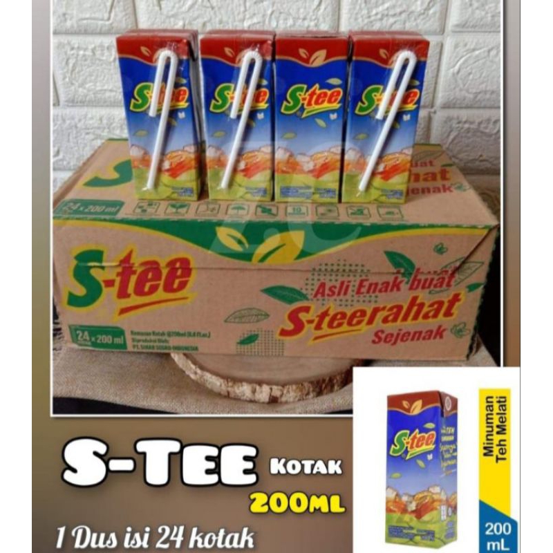 Jual S-tee Es Teh Minuman Teh dalam kemasan Kotak 200ml (1 dus isi 24 ...