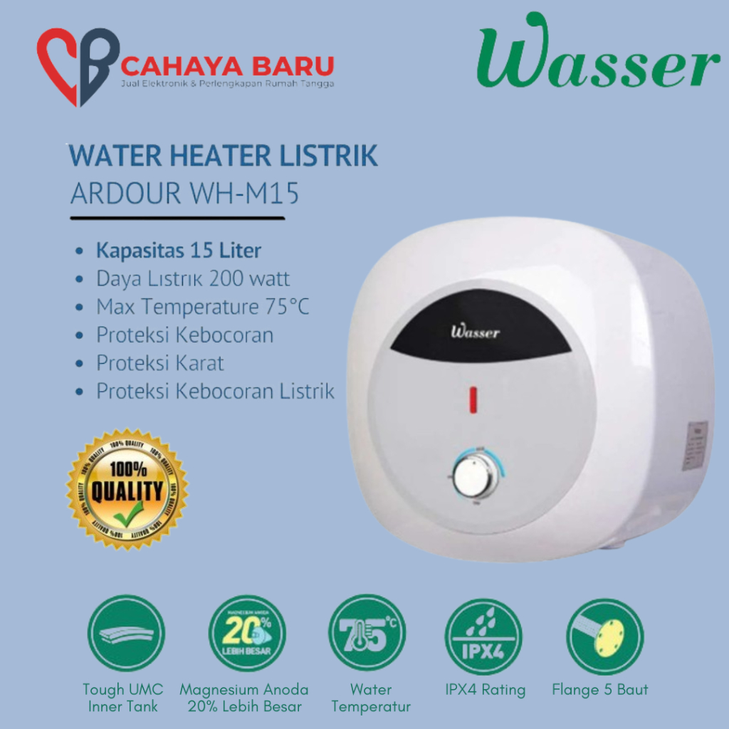 Jual Wasser Electric Storage Water Heater Ardour 15L / Pemanas Air ...