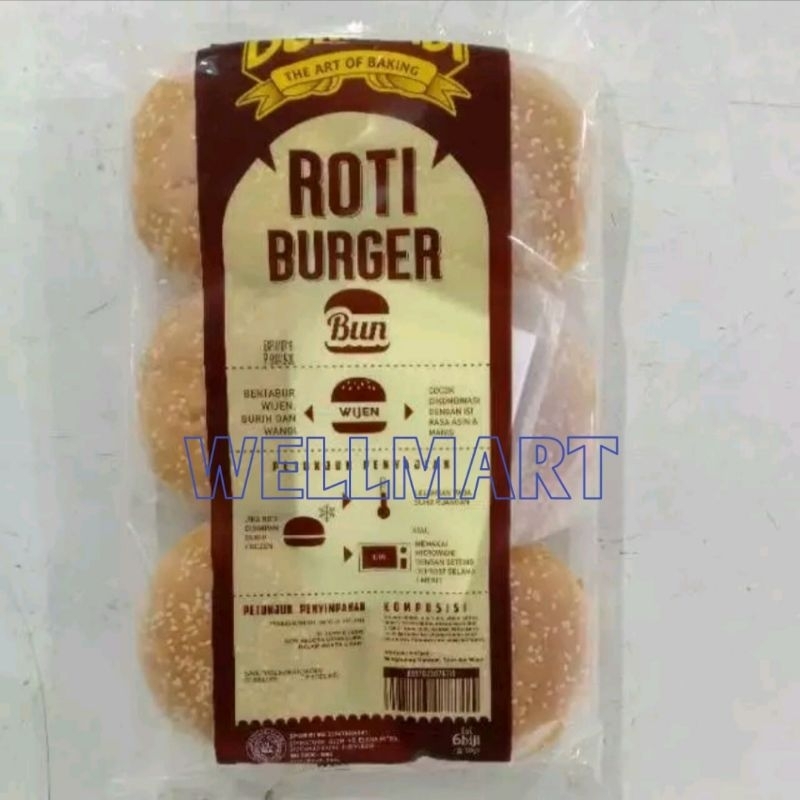 Jual Bernardi Roti Burger Wijen Isi 6 Pcs 300gr Roti Burger dengan ...