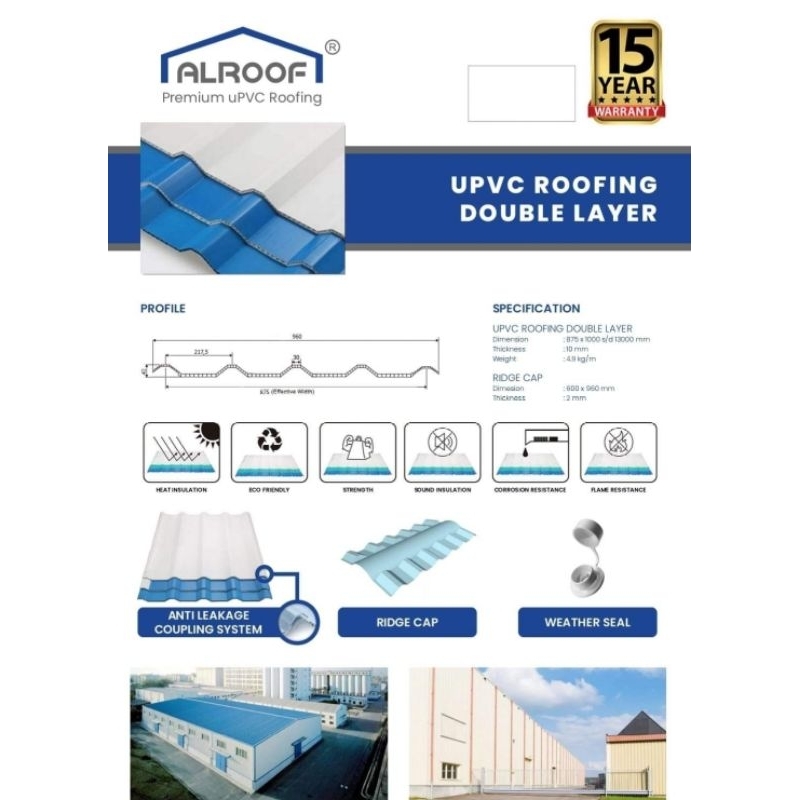 Jual ALROOF Atap UPVC Double layer | Shopee Indonesia