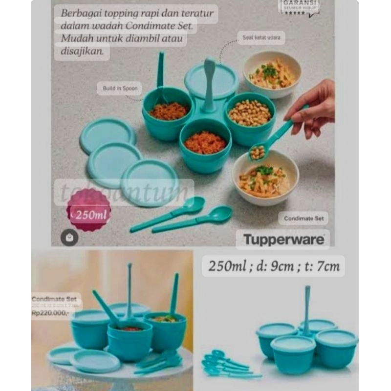Jual Tupperware Original Blossom Condimate Set With Spoon | Shopee ...