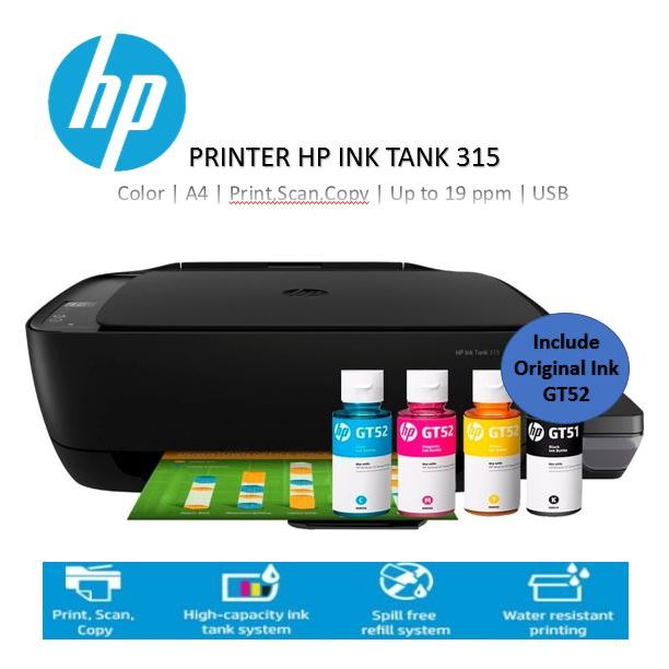 Jual HP Ink Tank 315 All in One Printer | Shopee Indonesia