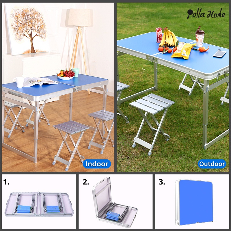 Jual Meja Lipat Koper Aluminium meja Portable Kaki Bulat Import High ...