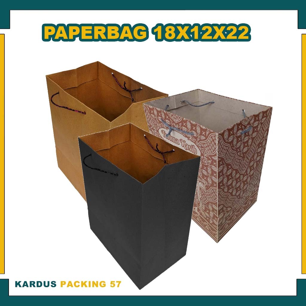 Jual Paper Bag R5 Ukuran 18x12x22 (PAKET 12 PCS) / Tas Kertas / Tas ...
