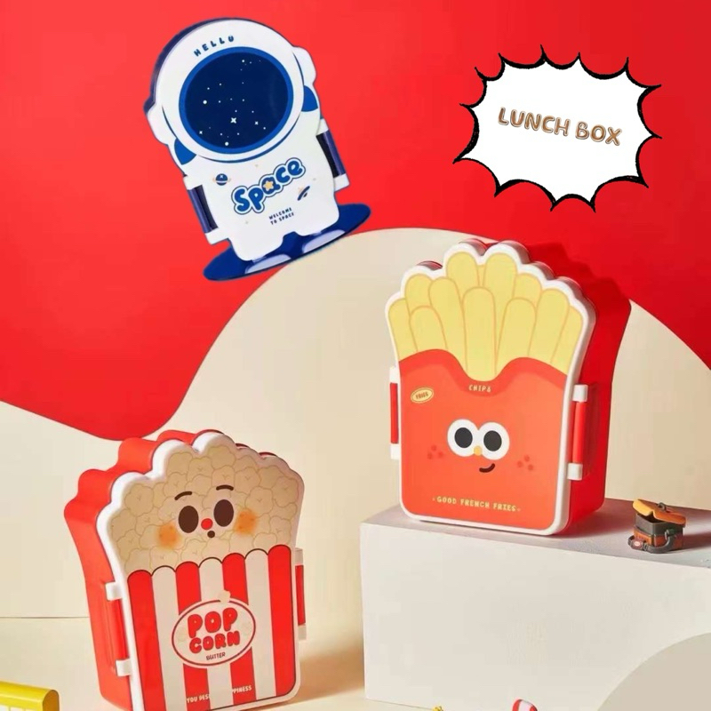 Jual Kotak Makan Anak 3D Astronout 3 Sekat Popcorn French Fries 2 Sekat ...
