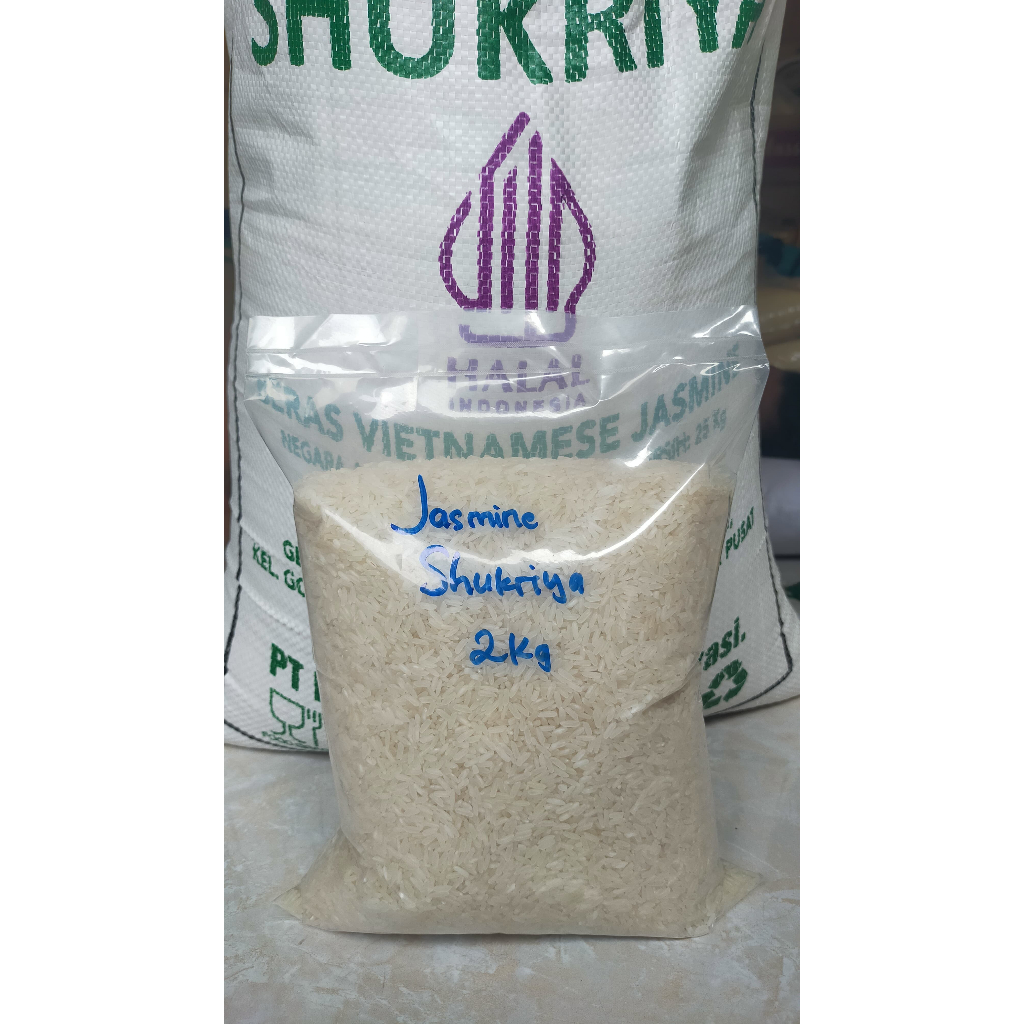 Jual Beras Jasmine Shukriya / Shukriya JAsmine rice 2KG kemasan repack ...