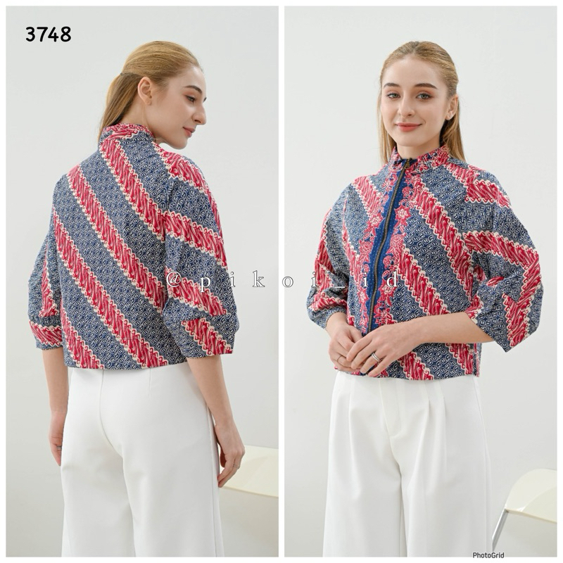 Jual Bomber jaket Batik modern cewek murah / batik kantor wanita ...