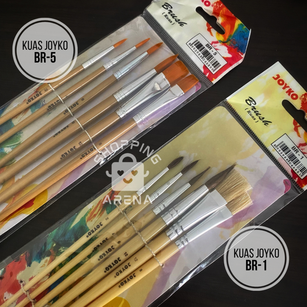 Jual Kuas Lukis JOYKO SET BR-1 Brush Isi 6 Acrylic Cat Air Minyak ...