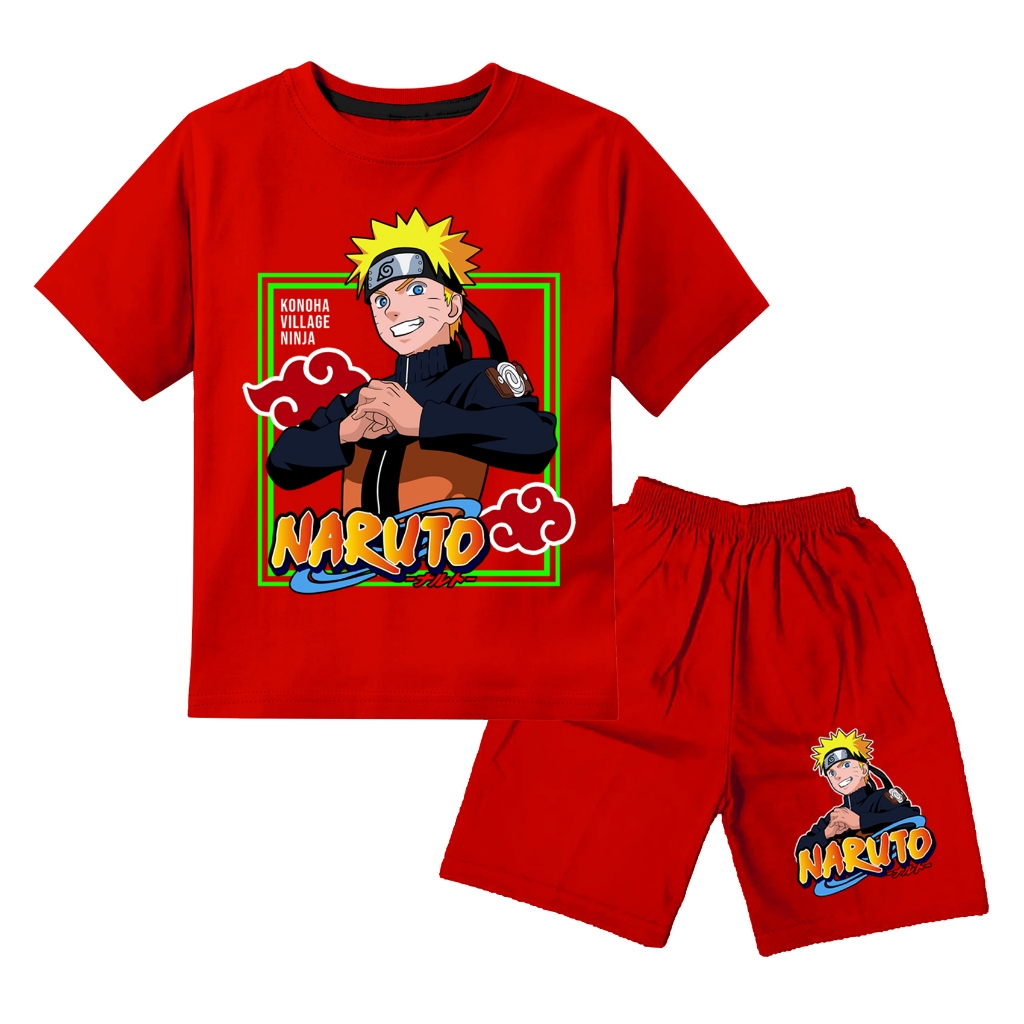 Jual Baju set stelan setelan kaos anak laki laki murah motif naruto ...