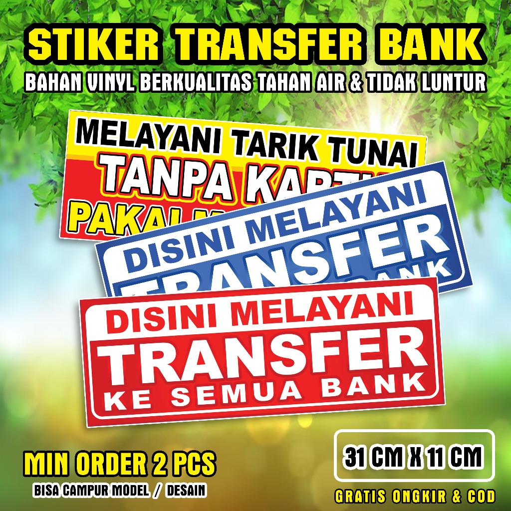 Jual Stiker Transfer Bank, Stiker Melayani Transfer, Stiker Agen ...