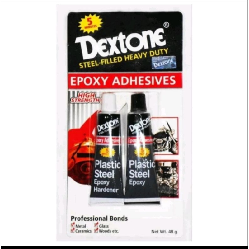 Jual Lem besi Dextone plastic steel epoxy lem besi 5 menit hitam putih ...