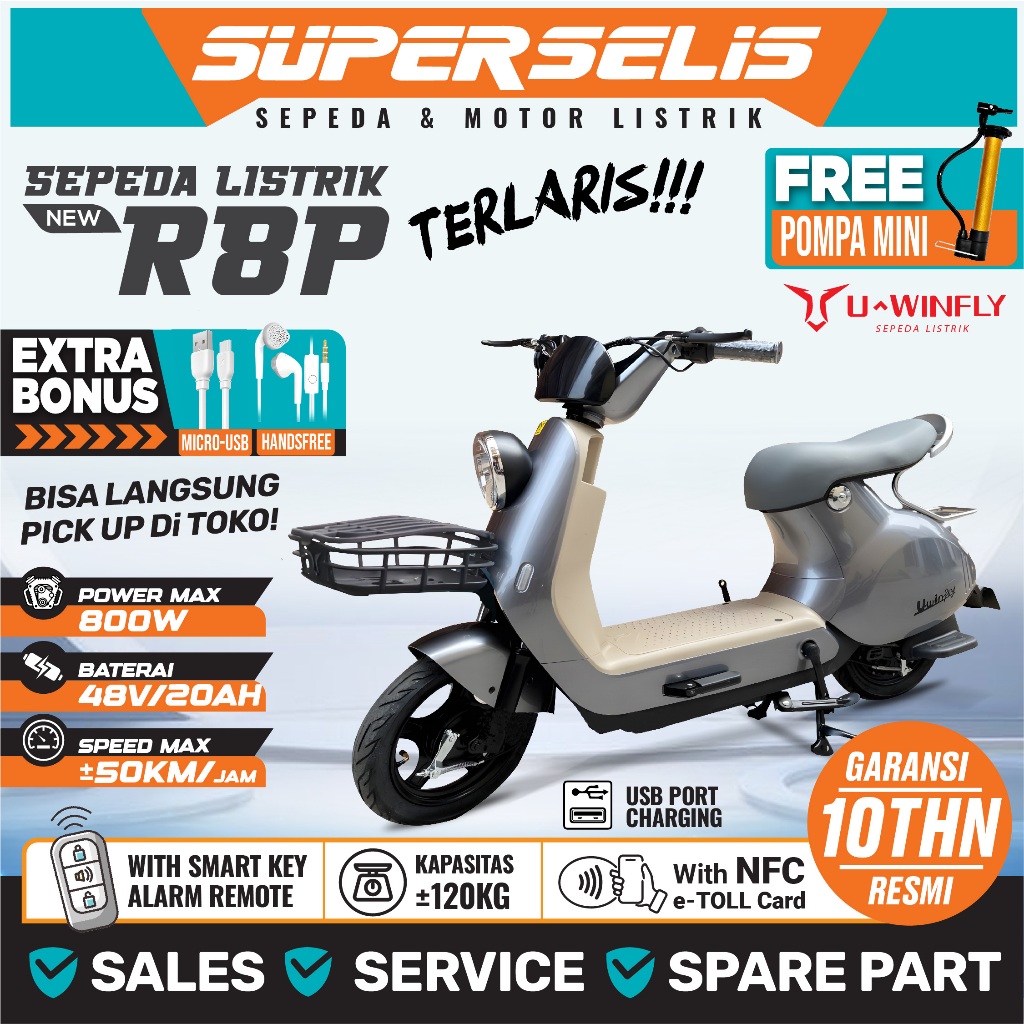 Jual Sepeda Listrik UWINFLY R8P 48V 20AH Electric Bike Garansi Resmi ...