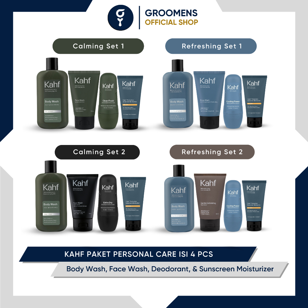 Jual Kahf Paket Personal Care Isi 4 pcs - Face Wash, Body Wash, Sunscreen, & Deodorant | Shopee ...