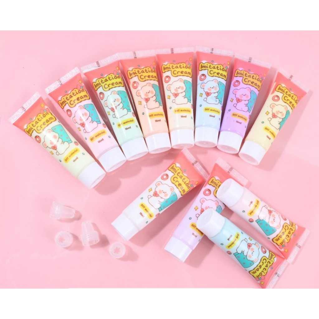 Jual (No Spuit) DIY Deco Cream 15ml Liquid Clay | Lem Glue Imitation ...