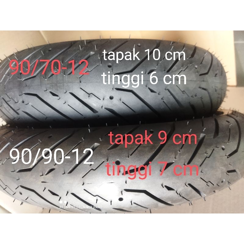 Jual BAN LUAR RING 90/90-12 dan 90/70-12 𝙇𝙤𝙨𝙩 𝙋𝙖𝙘𝙠 UKURAN TUBELESS 12 ...