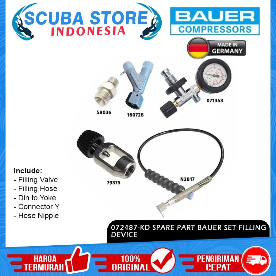 Jual 072487-KD Spare Part Compressor Bauer Set Filling Valve Hose Device Kit Set Tank Kompressor ...