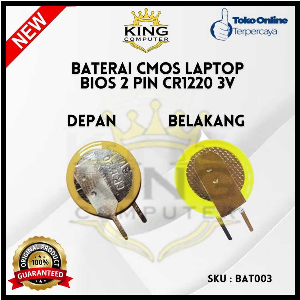 Jual BATERAI CMOS BIOS LAPTOP KECIL 2 KAKI CR1220 | Shopee Indonesia