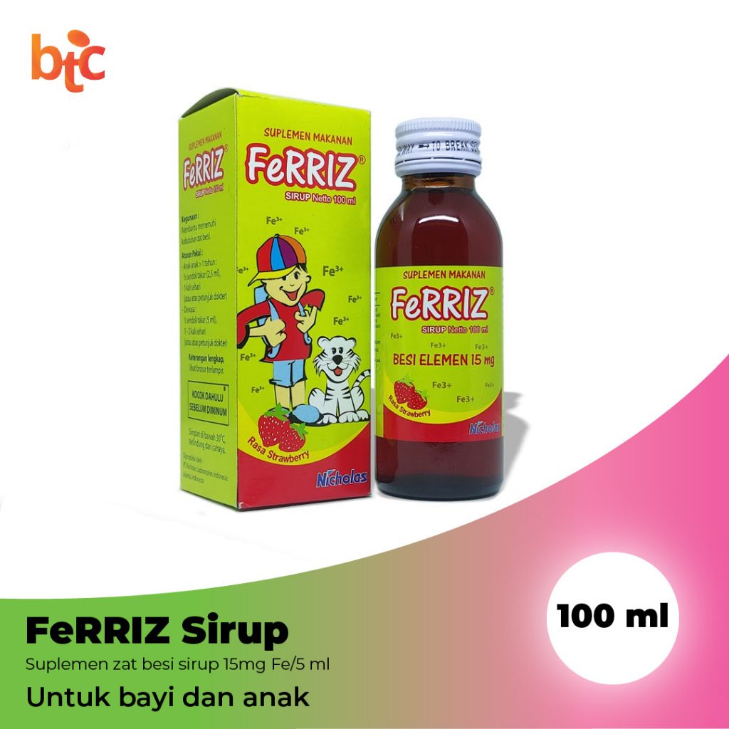 Jual Ferriz Sirup (Syrup) suplemen zat besi untuk bayi/anak, 100ml ...